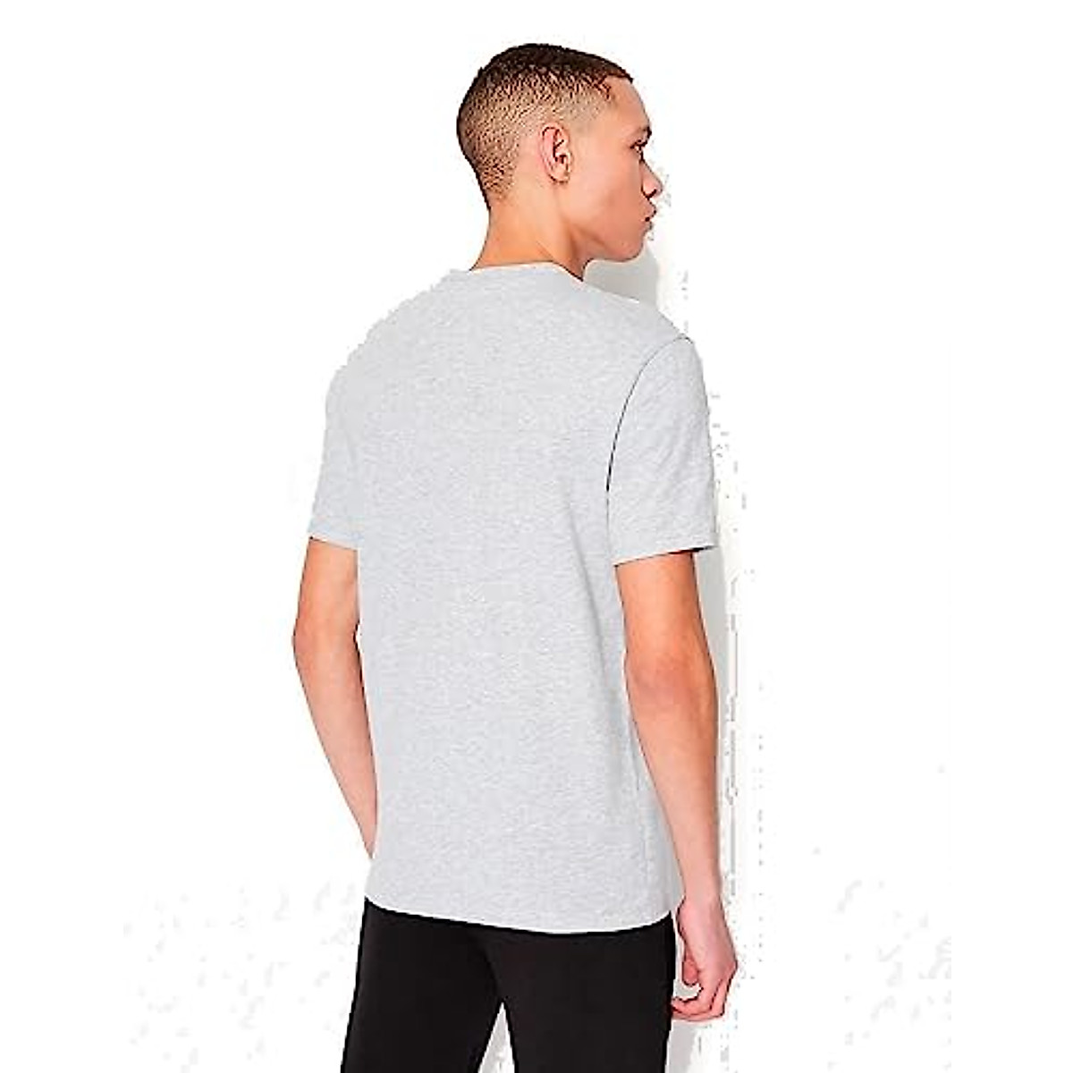 A|X ARMANI EXCHANGE mens Tonal and Contrast Logo Core Crew Neck T Shirt, Quilted Logo Heather Grey, XX-Large US