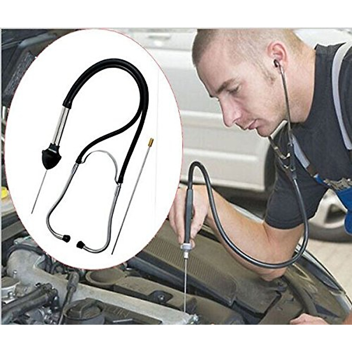 Automotive Mechanic Stethoscope Engine Cylinder Noise Tester Detector Diagnostic