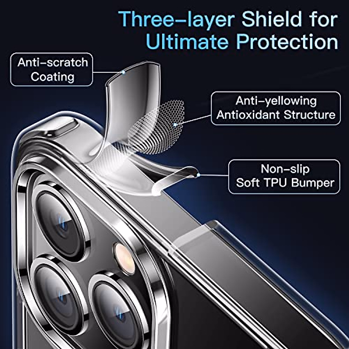 CASEKOO Crystal Clear Designed for iPhone 13 Pro Case, [Not Yellowing] [Military Drop Protection] Shockproof Protective Phone Case 6.1 inch 2021 (Clear)