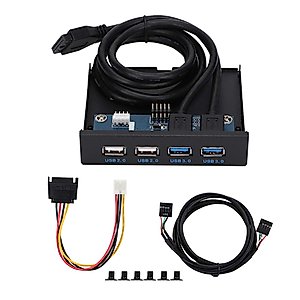 Sturdy Good Performance 2 Port Floppy Drive Front Panel, Durable Front Panel Floppy Drive, for 3.5-Inch Floppy Drive Plugging and Unplugging External Devices
