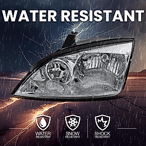 SPEC-D TUNING Headlights Chrome Compatible with 2005-2007 Ford Focus L+R Pair Head Light Lamp Assembly
