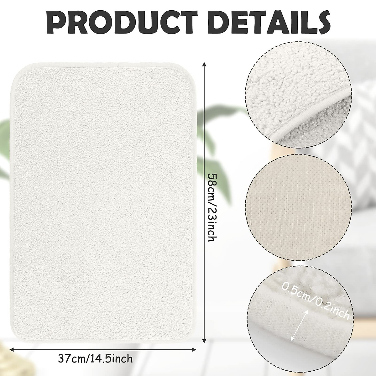 Frienda 2 Pieces Recliner Headrest Covers Sofa Headrest Protector Sherpa for Recliner Chair Couch Furniture Non Slip for Living Room(Beige)