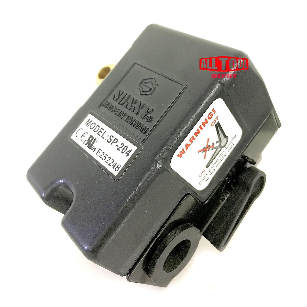 Heavy Duty Air Pressure Switch Sunny H4, 4 Port, 140-175 PSI, 25 Amp, Auto/Off Cut-Out Lever