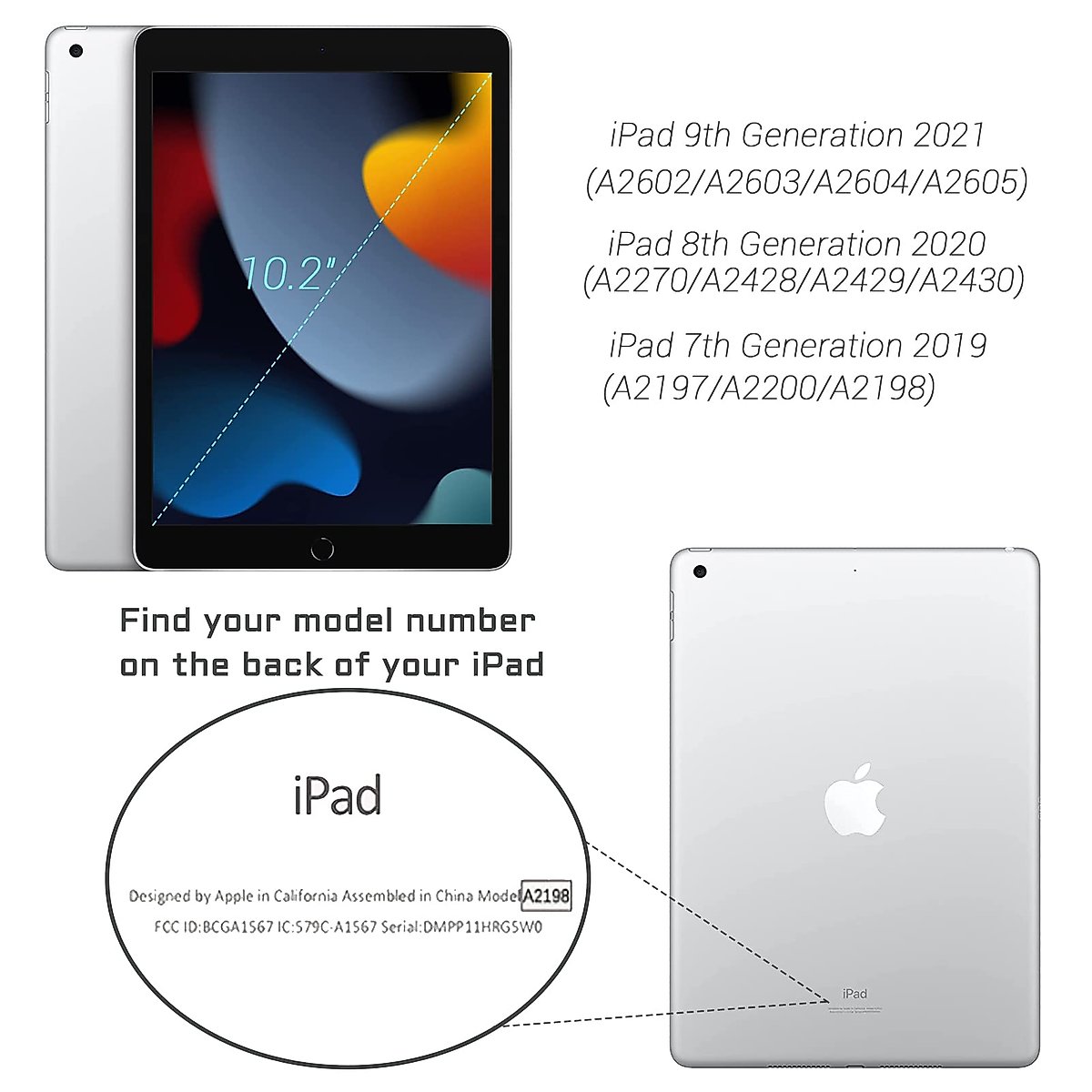 Rantice iPad 9th Generation Case, iPad 8th/7th Generation Case, iPad Case with Kickstand and Pencil Holder for iPad 10.2 Case(Mint Green+Rose)