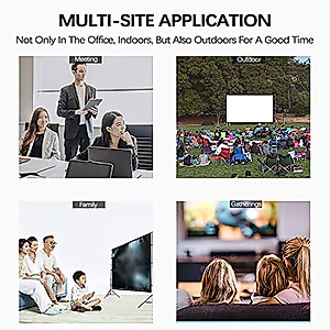 Portable Tripod Projector Screen, Foldable Indoor Outdoor Screen 16:9 4K HD Rear Front Movie Screen, for Home Theater Cinema Wedding Party Office Presentation,120in