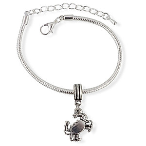 Dave The Bunny Crab Jewelry for Women | Stainless Steel Snake Chain Charm Bracelet