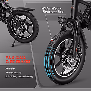 LEADZM Electric Bike for Adults,14" Folding Electric Bicycle 350W 36V 6AH Battery w/Dul Shock Absorber, Foldable Commuter City Ebike for Adults/Teens,Dual Disc Brakes,Throttle&Pedal Assist