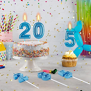 BEAN LIEVE Blue Number Candles - 10-Pcs Number Birthday Candles, Cake Number Candles, Numeral Birthday Candles, Numeric Candles Number 0 1 2 3 4 5 6 7 8 9 Used for Party Celebration