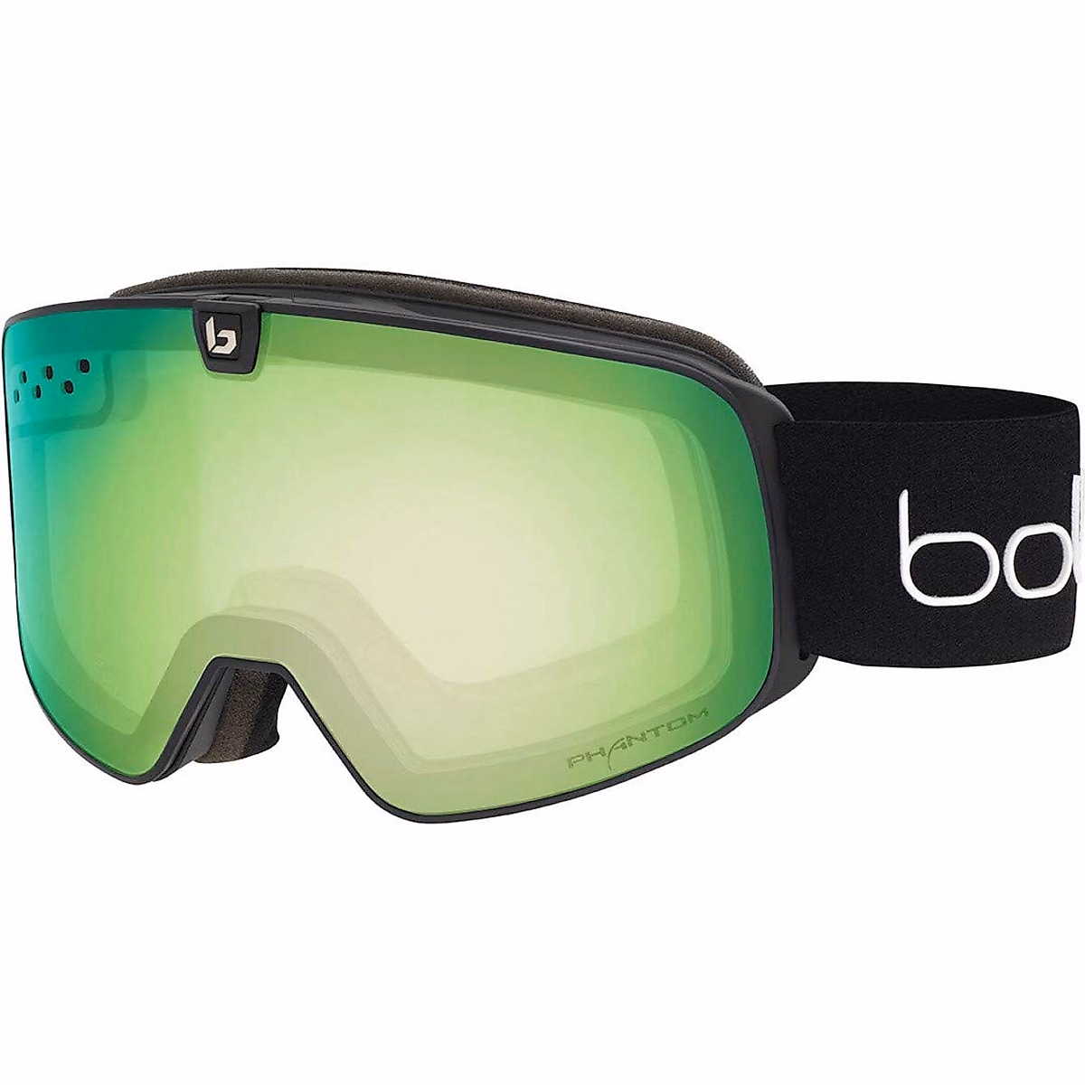 Bollé Nevada Neo Cylindrical Magnetic Snow Goggle - Matte Black | Phantom Green Emerald & Lemon
