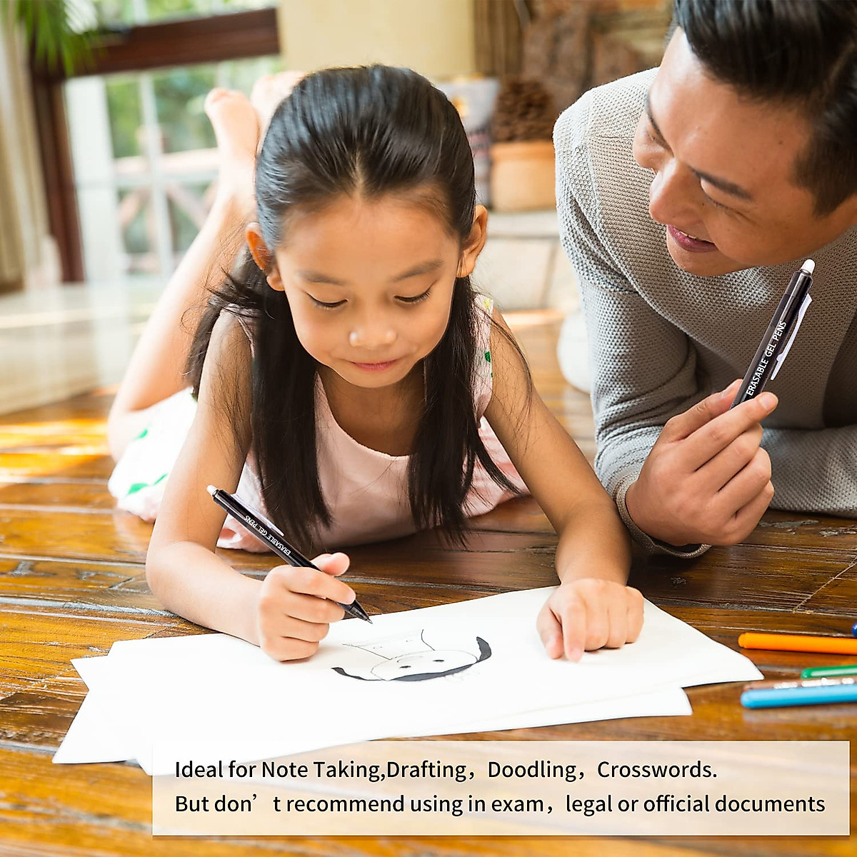 Vitoler 10 Pack Erasable Gel Pens, 0.7 mm Fine Point Retractable Pens, Black Ink Erasable Pens for Completing Sudoku and Crossword Puzzles