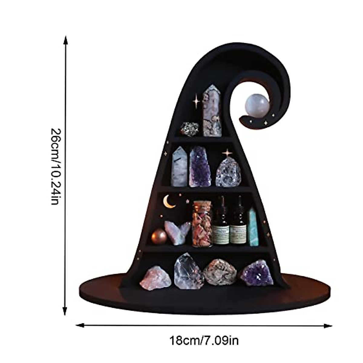 Witch Hat Shelf Crystals Wall Decor Crystal Shelf Display Boho Shelves Essential Display Shelf for Bedroom Dorm Room Office