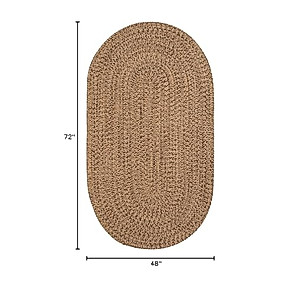 Capel Rugs Claire Washable Reversible Indoor Outdoor 4' x 6' Oval Chestnut Braided Area Rug Made in The USA