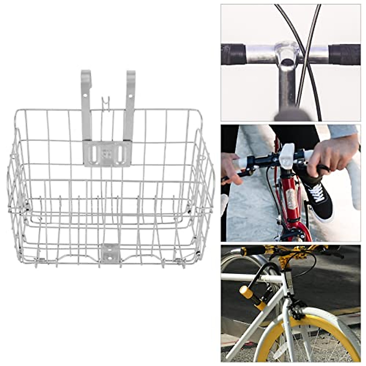 Alipis 1pc Off Mesh Bicycles Silver Lid Frame Road Front Replacement Mountain Folding Collapsible in Iron Rack Baskets Cruisers Back with Accessory Hanging Lift Handlebar Bike Container