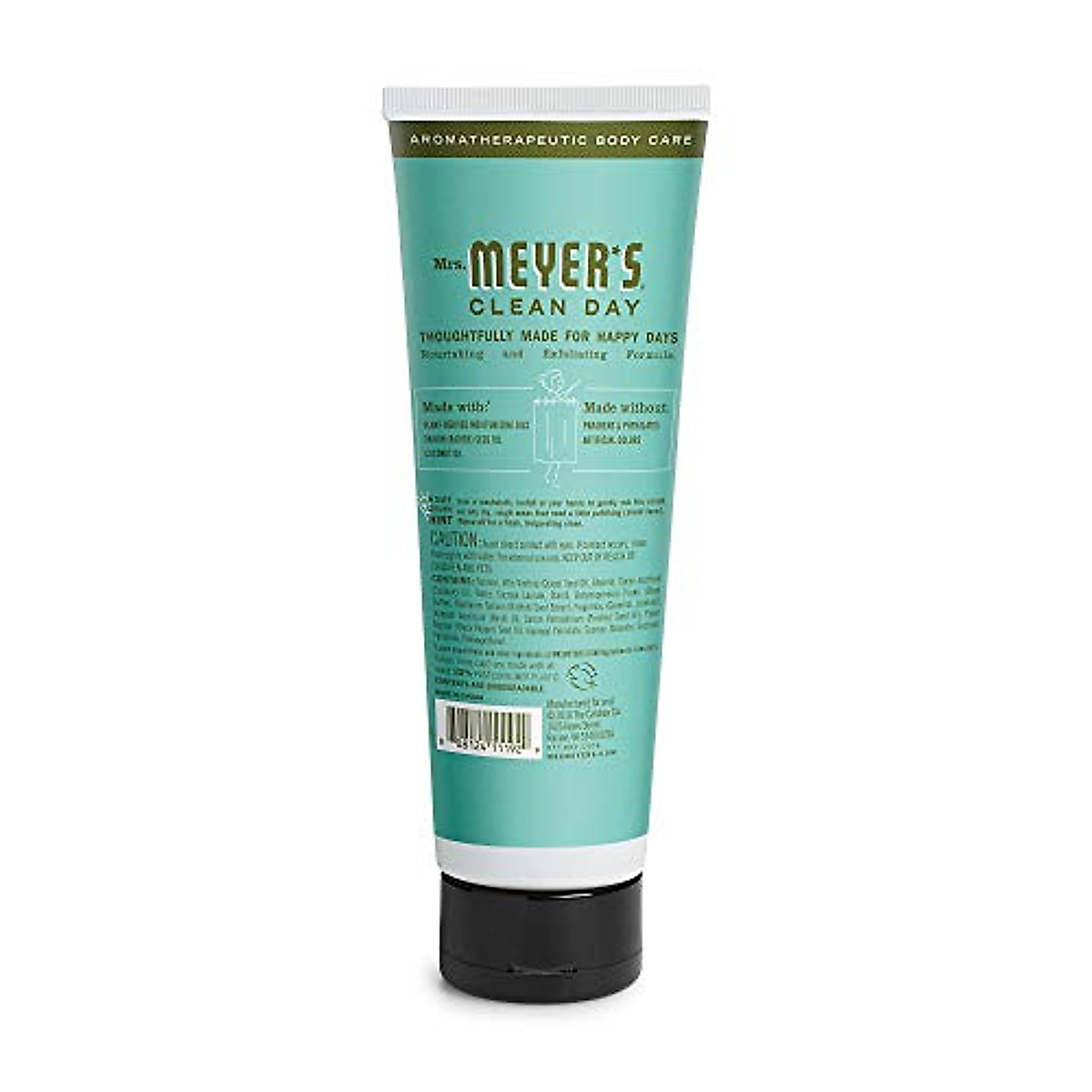MRS. MEYER'S CLEAN DAY Exfoliating Body Scrub, Sugar Scrub that Leaves Skin Feeling Hydrated & Fresh, Made with Essential Oils, Basil, 8 oz