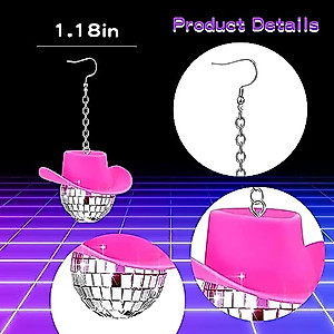 Disco Ball Earrings Mirrorball Earrings 60's or 70's Pink Disco Ball Earrings Costume Accessories Jewerly Gift for Women