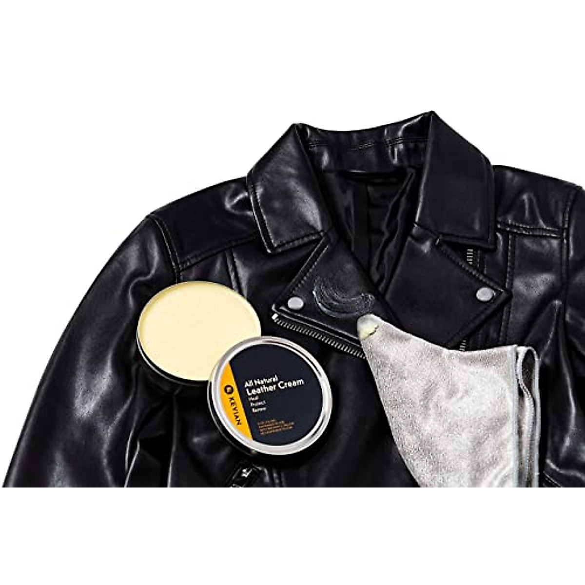 Kevian Leather Cream and Conditioner - Heals, Protects, and Renews - All-Natural Formula Made with Beeswax and Tallow - Made in USA! (4oz)