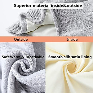 Facecozy Satin Lined Slouchy Knit Beanie Hat Wool Blend Winter Hat for Women Beanies Soft Wool Skull Beanies Cap (Light Grey)