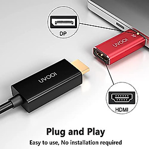 DisplayPort to HDMI Adapter, 4K UHD Uni-Directional Display Port DP to HDMI Male to Female Converter for Lenovo, HP, Dell &More
