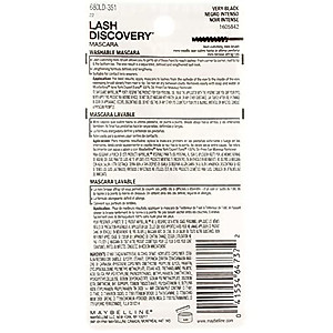 Maybelline New York Lash Discovery Washable Mascara, Very Black [351] 0.16 oz (Pack of 2)