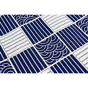 Chezi Japanese Pattern Cotton Canvas Tote Bag (plaid/zip)