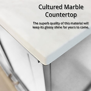 Bell+Modern Tybee 84 in. W x 22 in. D White Double Bath Vanity and Cultured Marble Top