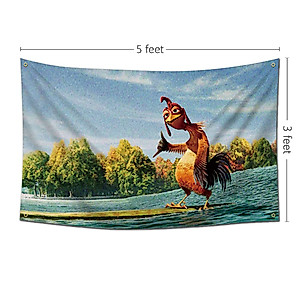 Chicken Flag For Room Guys,3x5 ft Banner,Funny Poster Durable Man Cave Wall Flag with 4 Brass Grommets for College Dorm Room Decor,Outdoor Party