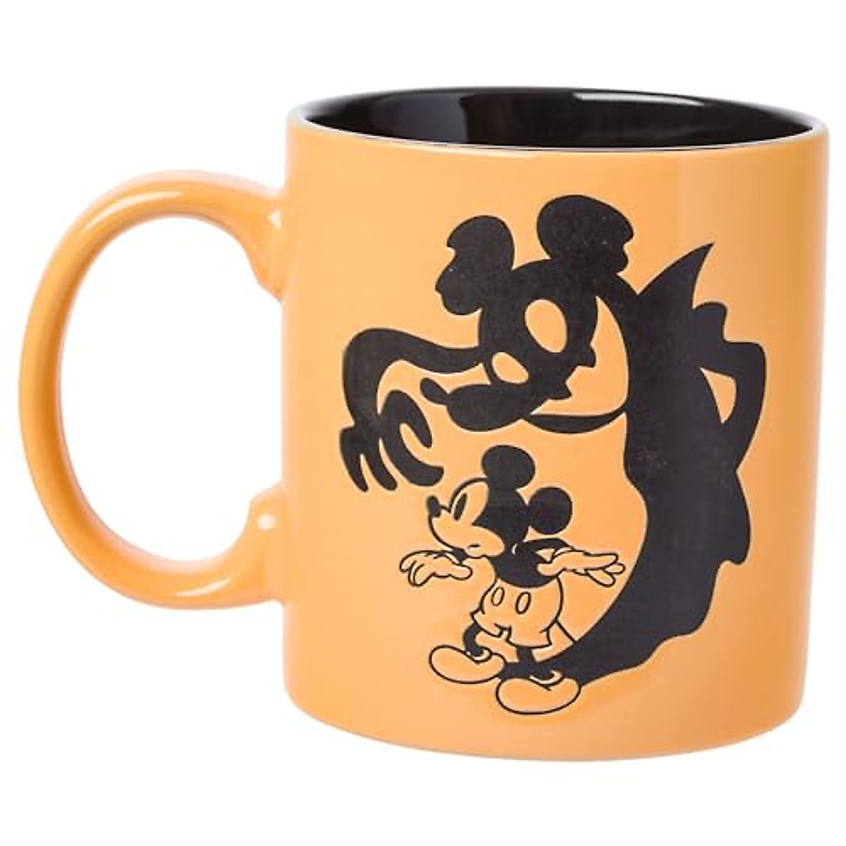 Silver Buffalo Disney Mickey Ghost Shadow V2 Wax Resist Ceramic Mug, 20 ounces