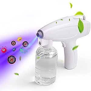TAISHAN Disinfectant Steam ULV Gun， Handheld Rechargeable Nano Atomizer with Blue Light，10 oz Electric Sprayer Nozzle Adjustable Fogger for Home, Office, School or Garden(300mL)