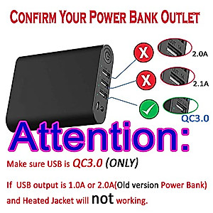 Smarkey Heated Jacket Adapter Charger USB Plug Cable for Milwaukee, Dewalt, Revean, Snap-on, Metabo, Craftsman, AEG, Makita (Easy for Travelling and Outdoor)