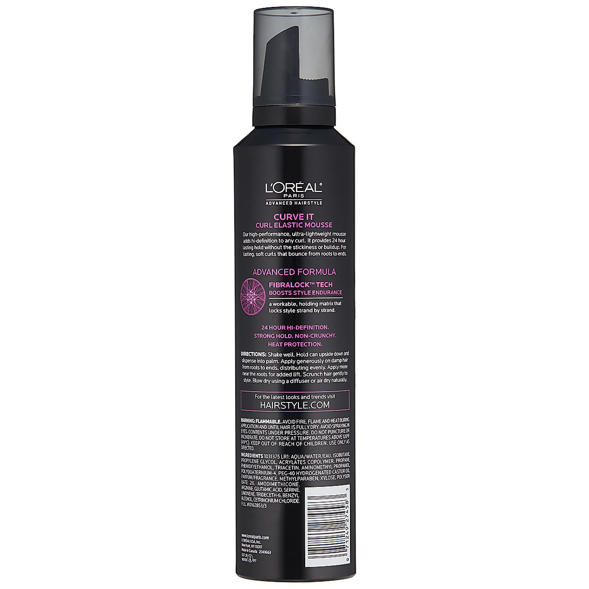 L'Oréal Paris Advanced Hairstyle CURVE IT Curl Elastic Mousse, 8.3 oz. (Packaging May Vary)