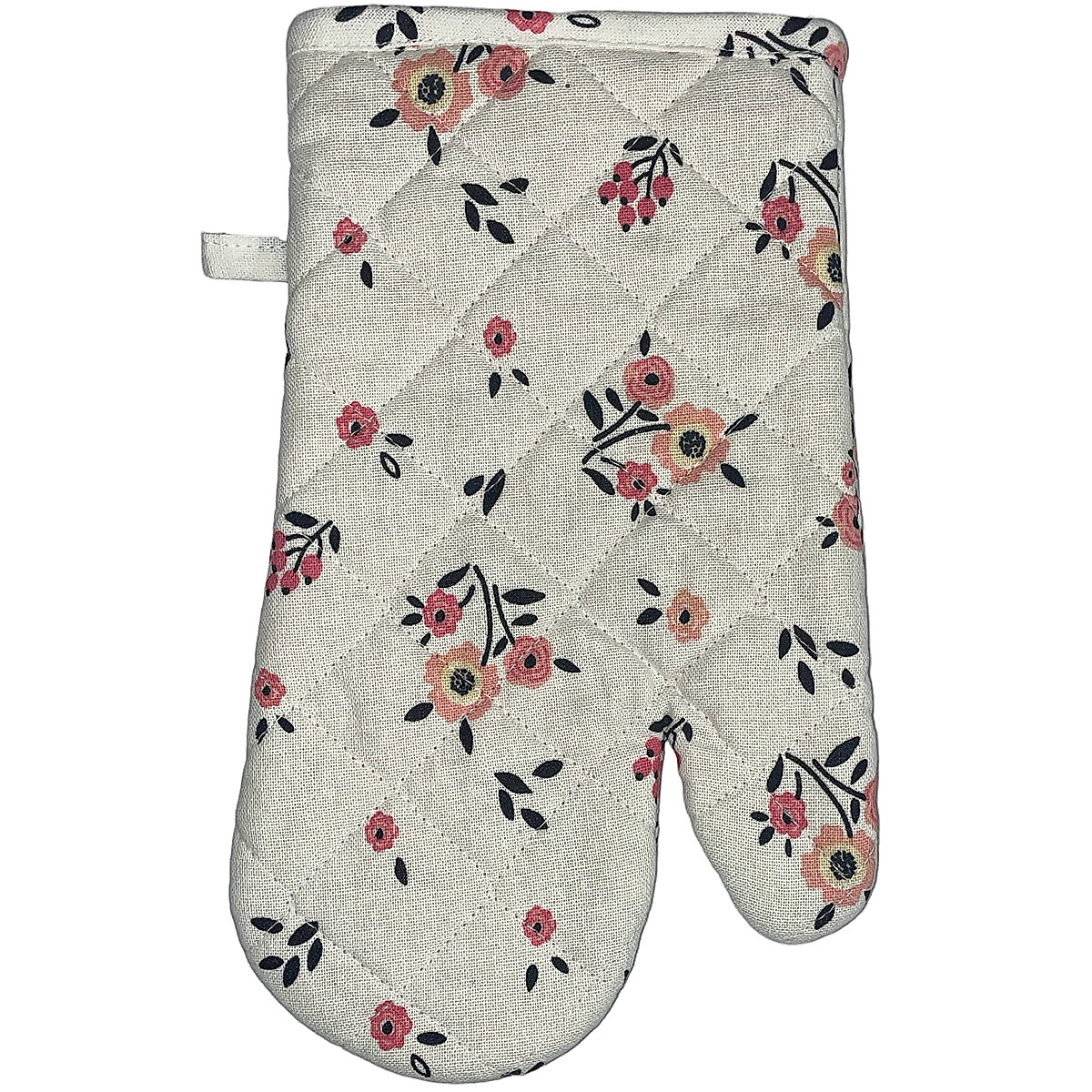 Set of 4, 100% Cotton, Spring Flower with Sentiment Live Life in Full Bloom Kitchen Towel Set, Include 2 Kitchen Towels, 1 Pot Holder & 1 Ovenmitt.