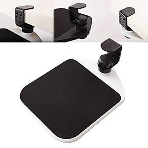 Under-Desk Mouse Tray,Easy Clamp-On Mouse Pad Rotating 360,Clamp on Mouse Platform,Extended Rotating Platform Tray,Slide Out Mouse Tray for Home,Office to Save Space(White)