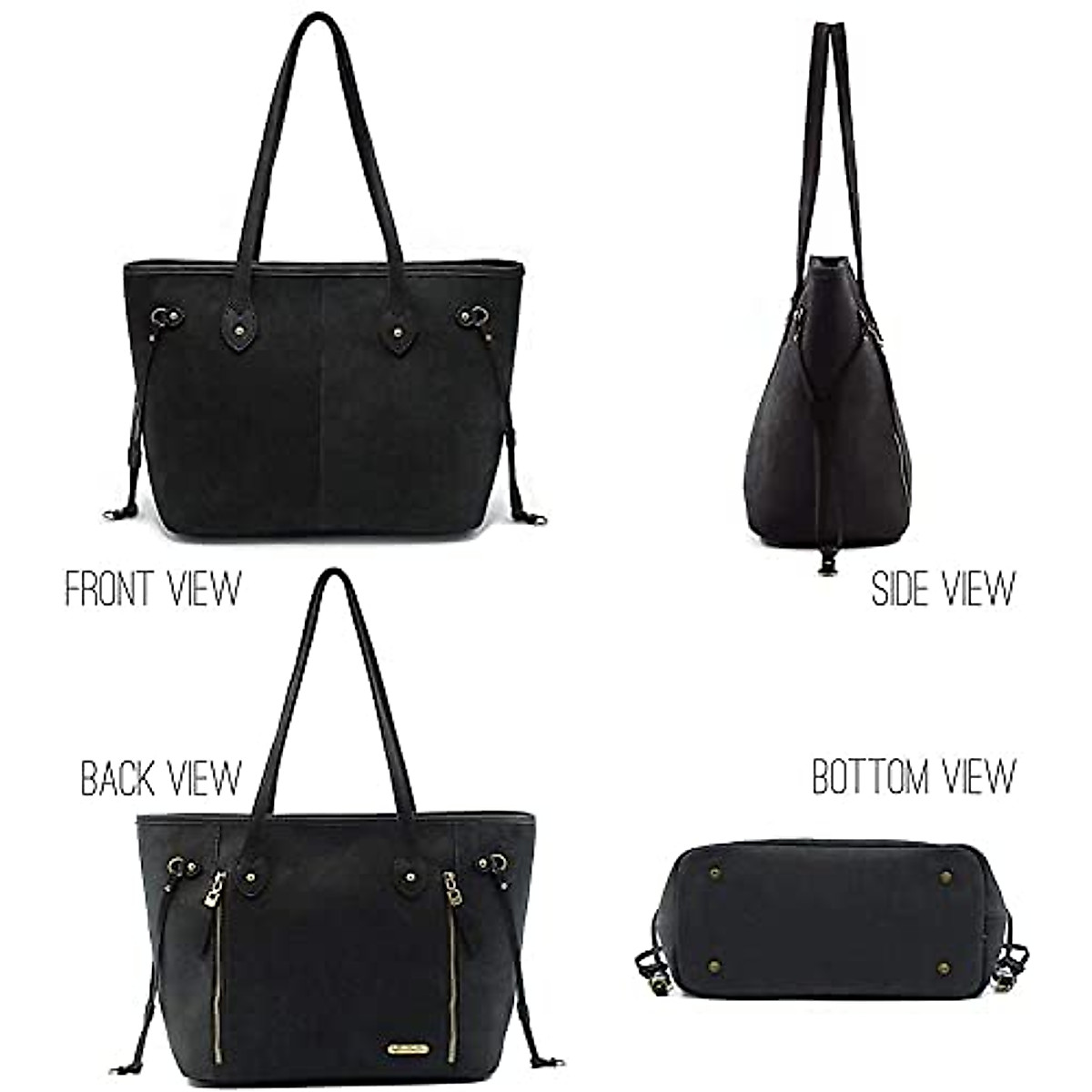 Montana West Genuine Leather Purses For Women Large Purse and Handbags Tote bag with Holster MWL-G002BK