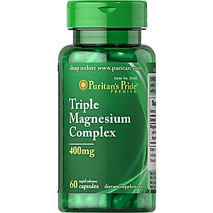 Puritans Pride Triple Magnesium Complex 400 Mg Rapid Release Capsules, 60 Count