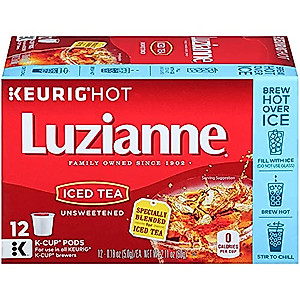 Luzianne Unsweetened Iced Tea, Single Serve K-Cup Pods, 12 Count