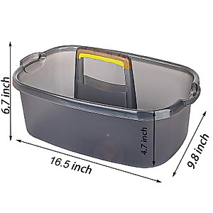 ANNIYA Shower Caddy Tote Organizer, Portable Cleaning Caddy Basket with Handle for Bathroom, Tool Organizer for Car, Garden, kitchen, Cleaning Supplies Clear Grey (Clear Grey 1 Pack)