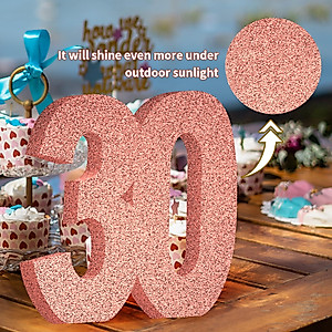 30th Birthday Decorations for Women,30th Anniversary Decorations,Rose Gold Glitter 30th Birthday Party Centerpieces for Table Decorations,30 Table Topper Decor