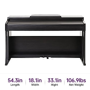 The ONE Lighted-up Digital Piano, Smart Teaching Piano Keyboard with 88 Hammer Action Keys for Beginner/Adult, Full Size Weighted Keyboard with 3 Pedals/Free APP/Bluetooth/MIDI/Headphone Output