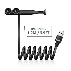 Lenink 180 Degree USB C Cable Compatible with Samsung S10, S9, S8, Charging Cable Type C Fast Charge Gaming Cable with Double Suction Cups (1.2m / 3.9ft)