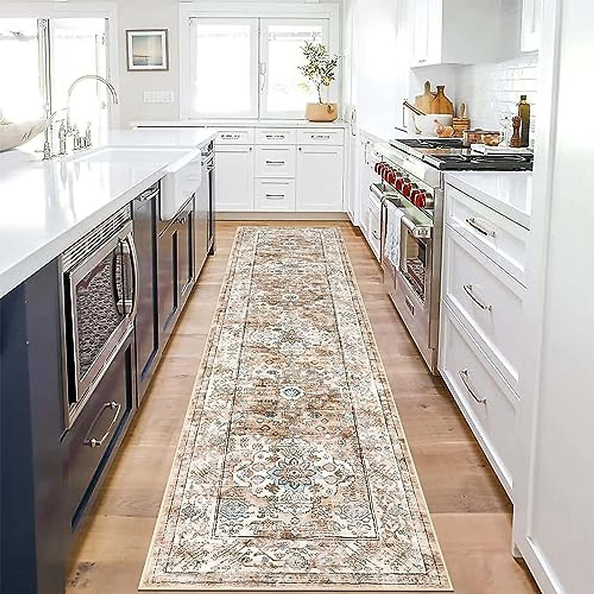 Pauwer Hallway Runner Rug 2'x8', Boho Washable Runner Rugs with Rubber Backing, Oriental Non Slip Carpet Runner for Hallways, Farmhouse Rug Runners for Kitchen Laundry Room Entryway Bedroom