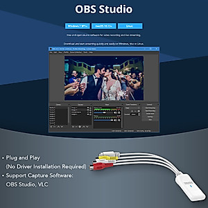 External USB Video Capture Card - August VGB300 - Transfer VHS Home Videos to Mac OS and PC Windows - S-Video and Composite in