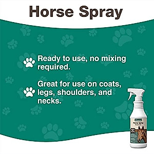 NaturVet Natural Horse Spray for Flies – for Horses Coat, Legs, Shoulders & Neck – Includes Citronella, Rosemary, Cedar Oils – Herbal Fragrance for Horses – 32 Oz.