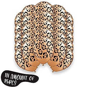 25PCS Leopard Balloons Cheetah Print Balloons Cheetah Balloons Leopard Print Balloons Jungle Animal Balloons Safari Balloons