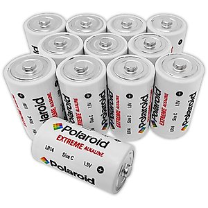 Polaroid Extreme C Cell Size Alkaline Batteries 1.5V LR14 (12-Pack)