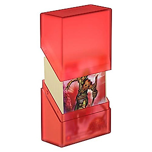 Ultimate Guard Boulder 40+, Deck Case for 40 Double-Sleeved TCG Cards, Ruby, Secure & Durable Storage for Trading Card Games, Soft-Touch Finish