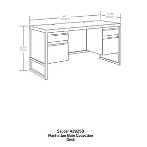 Sauder Manhattan Gate Engineered Wood Computer Desk in Mystic Oak