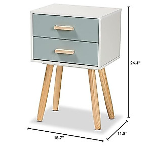 Baxton Studio Giles Nightstands, Oak Brown/Multi-Colored