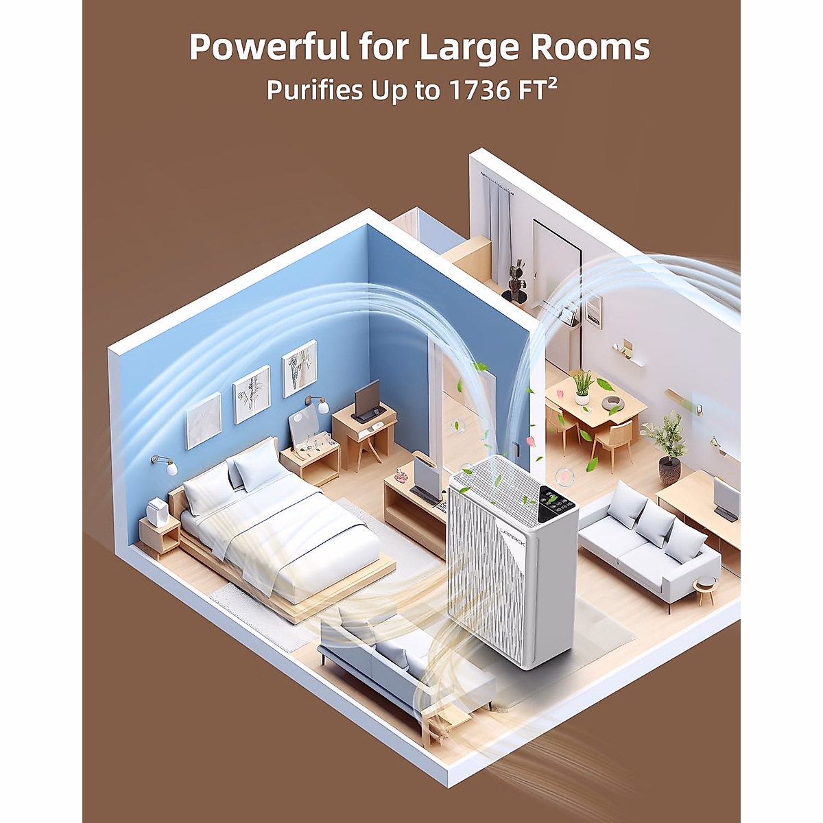 LAMPICK Air Purifier Filter, Pet Care Replacement Filter, 4-in-1 Filter H13 True HEPA Filter Air Filter Replacement, Air Filter Compatible Air Cleaner A6, 1 Pack, Yellow