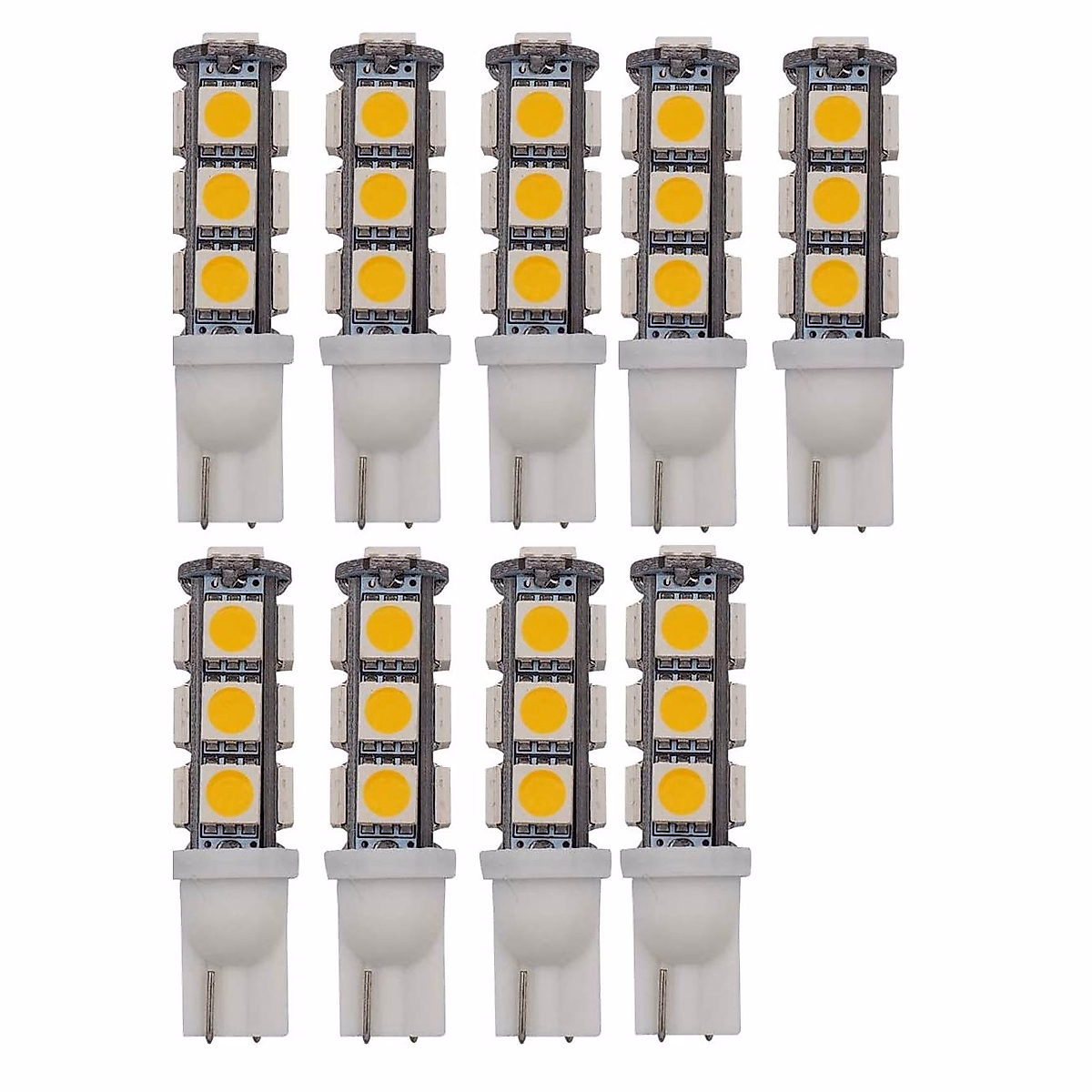 10 Pack LED Bulbs T10 Landscape Light Low Voltage 12v AC/DC Warm White Flicker-Free, Non-Polarity,