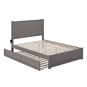 AFI NoHo Queen Bed with Footboard and Twin Extra Long Trundle in Grey
